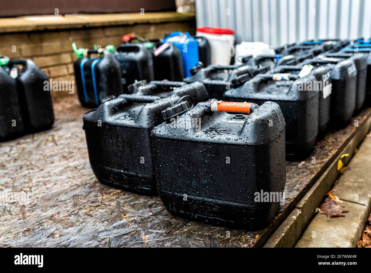 Plastic containers containing chemical waste from laboratories Stock ...