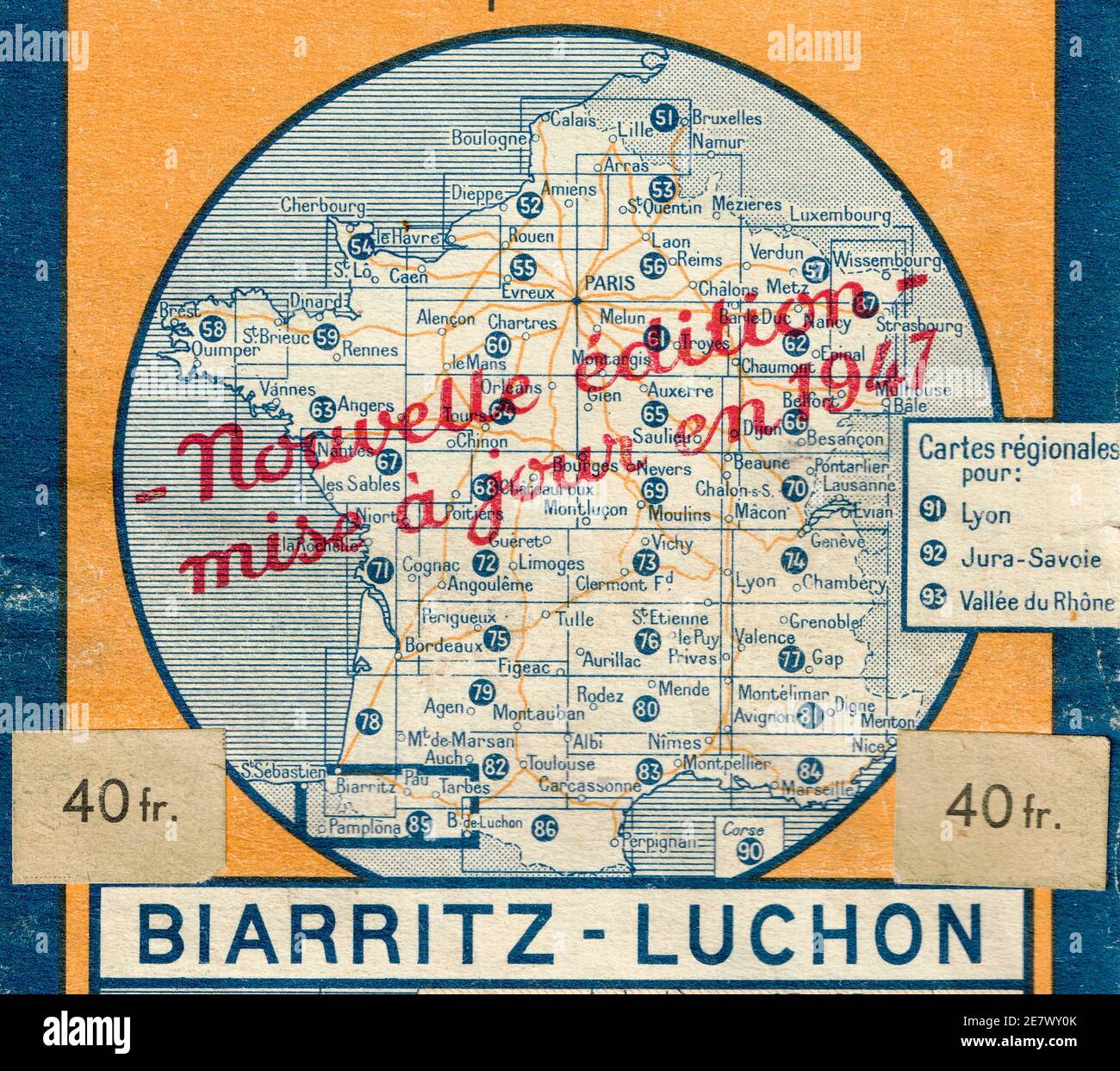 Vintage michelin road map hi-res stock photography and images - Alamy