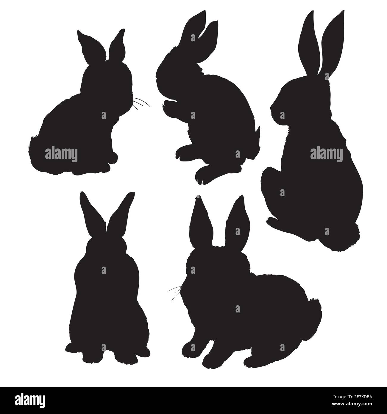 Rabbit animal silhouette, icon, vector rabbit sign symbol on white ...