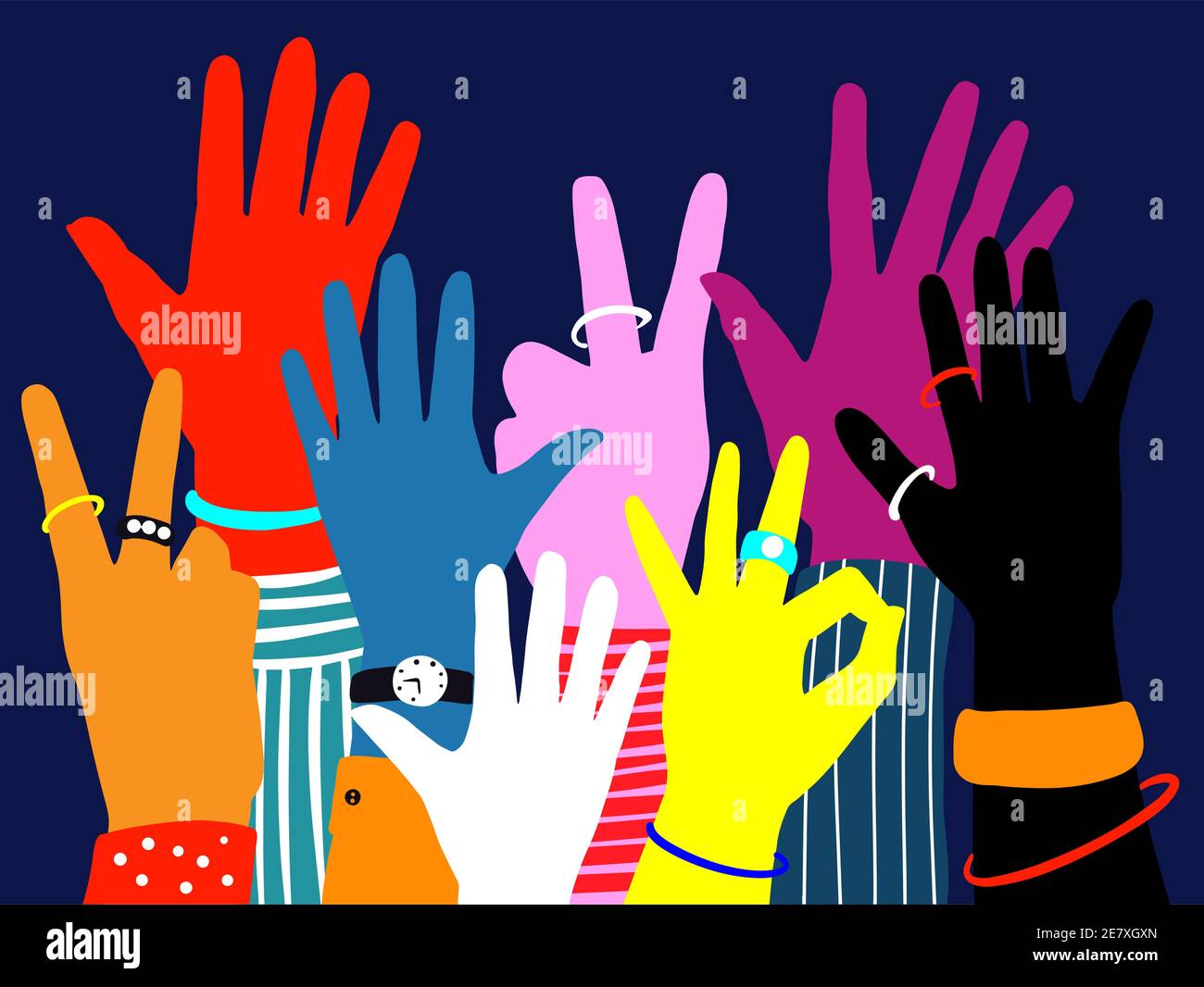Cartoon hand raised hi-res stock photography and images - Alamy