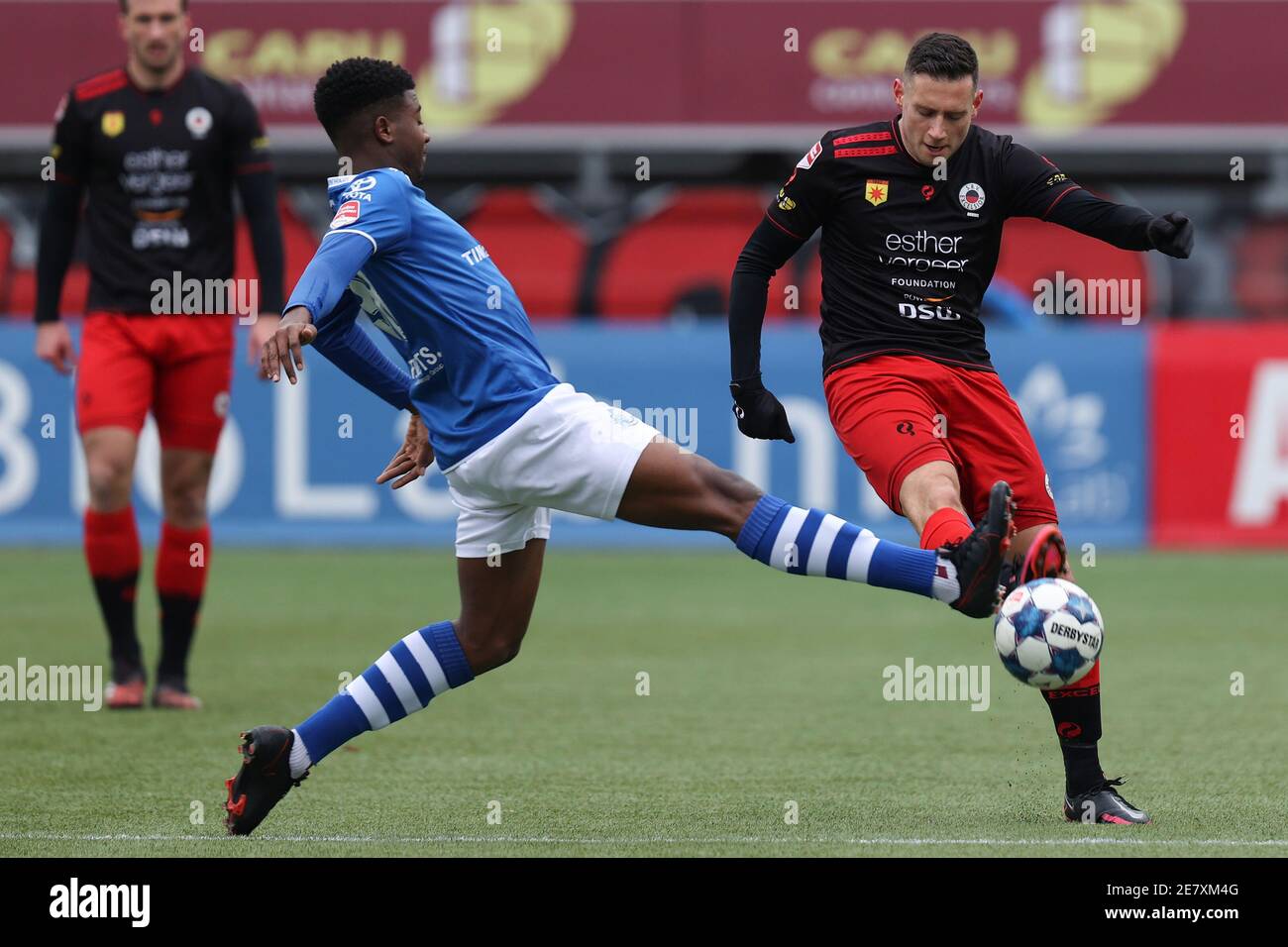 ROTTERDAM, NETHERLANDS - JANUARY 30: L-R: Dhoraso Moreo Klas of FC Den ...