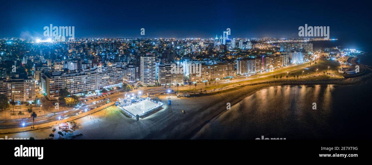 Montevideo, Pocitos night, seafront Stock Photo - Alamy