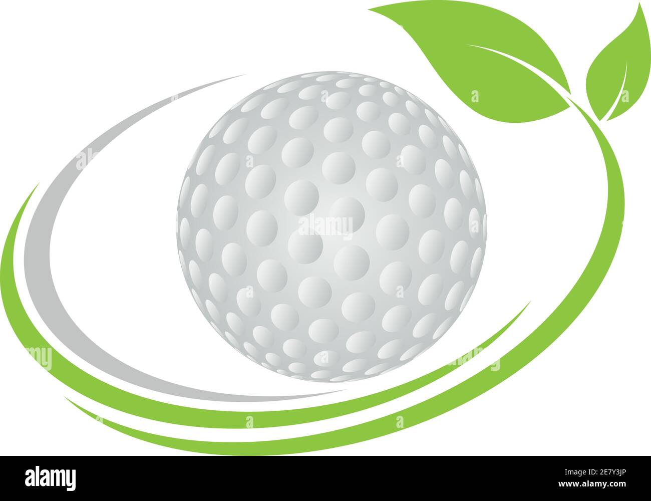 Golf ball and leaves, sport, golf, golf ball, logo, background Stock ...