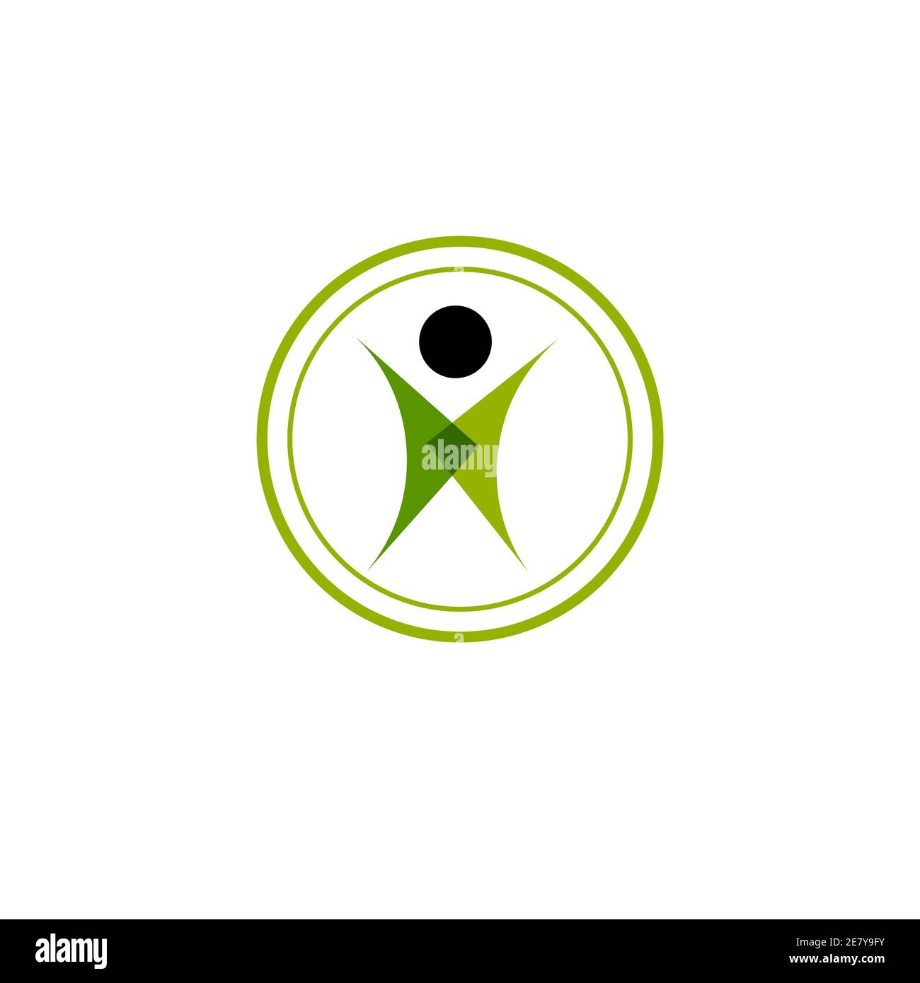 Beautiful green health care man human icon vector logo design Stock ...