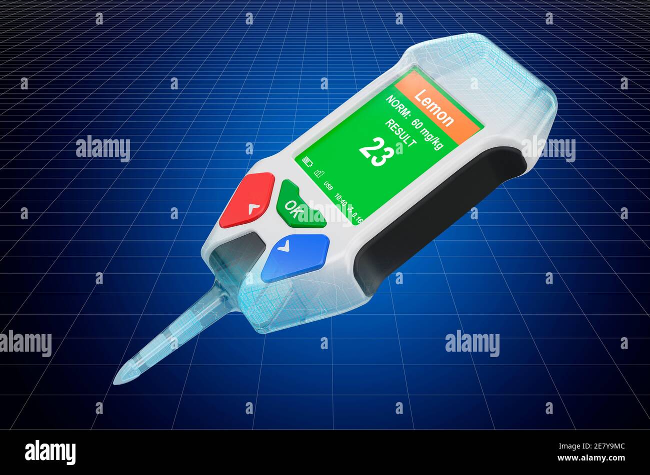 Visualization 3d cad model of nitrate tester, blueprint. 3D rendering ...