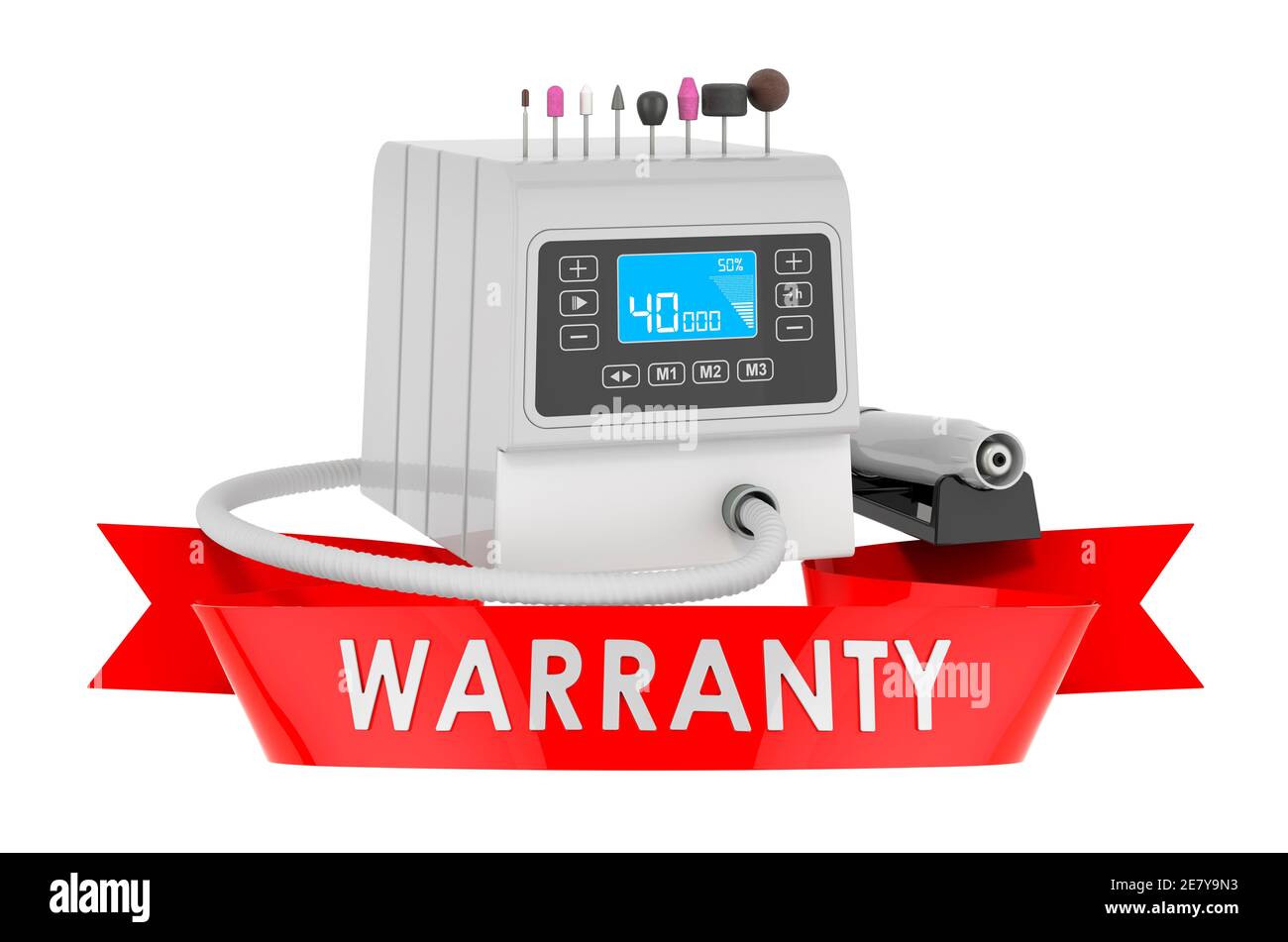 Professional pedicure machine warranty concept. 3D rendering isolated ...