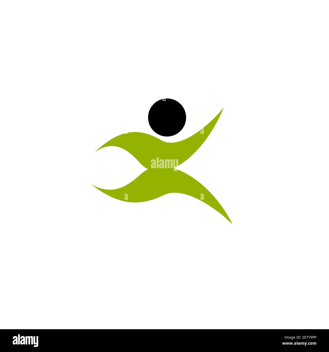 Beautiful green health care man human icon vector logo design Stock ...