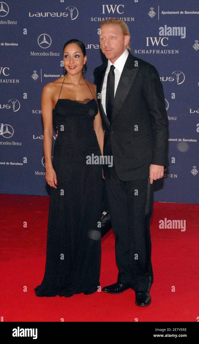 German tennis star Boris Becker and his girlfriend French dancer ...