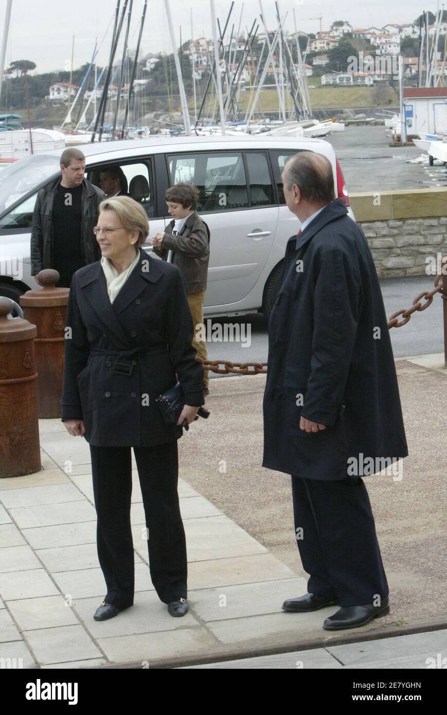 President Jacques Chirac takes his grandson, Martin Rey-Chirac during ...