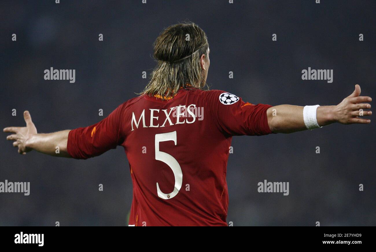 AS Roma's Philippe Mexes gestures during the UEFA Champions League ...