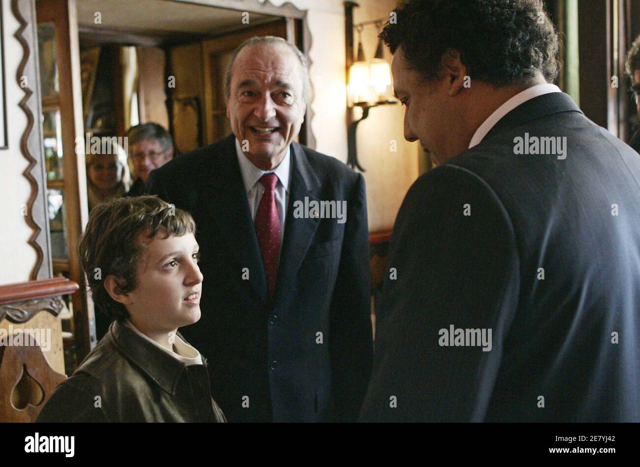 President Jacques Chirac and his grandson, Martin Rey-Chirac speaks ...