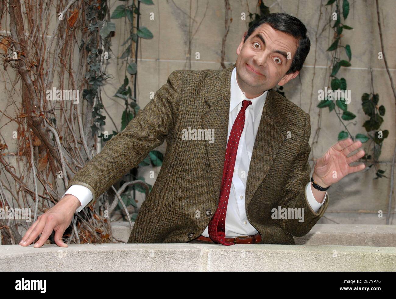 "British comedian and actor Rowan Atkinson poses for pictures with a ...
