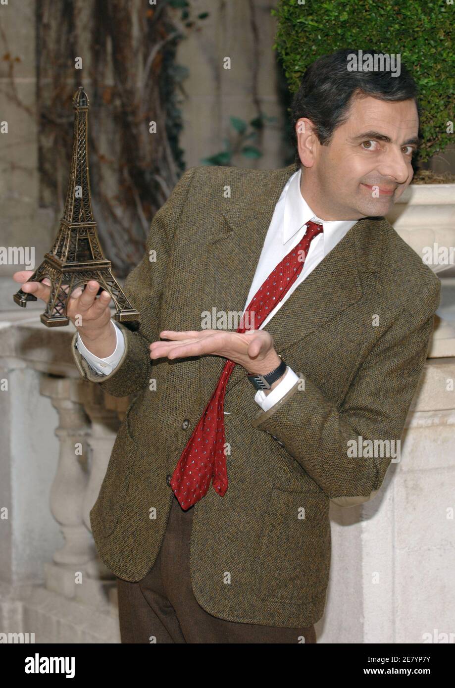 "British comedian and actor Rowan Atkinson poses for pictures with a ...