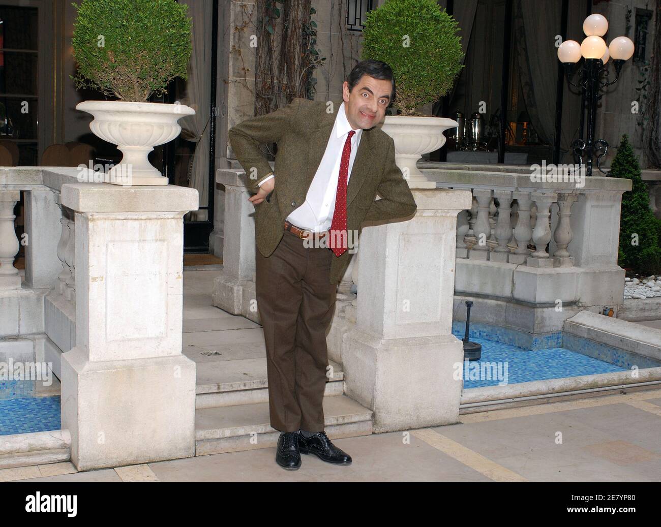 "British comedian and actor Rowan Atkinson poses for pictures with a ...