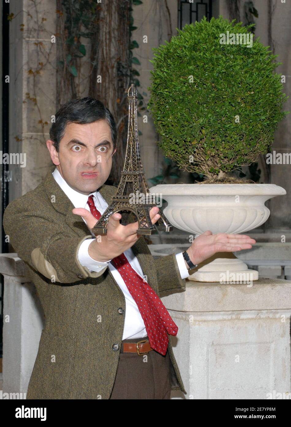 "British comedian and actor Rowan Atkinson poses for pictures with a ...