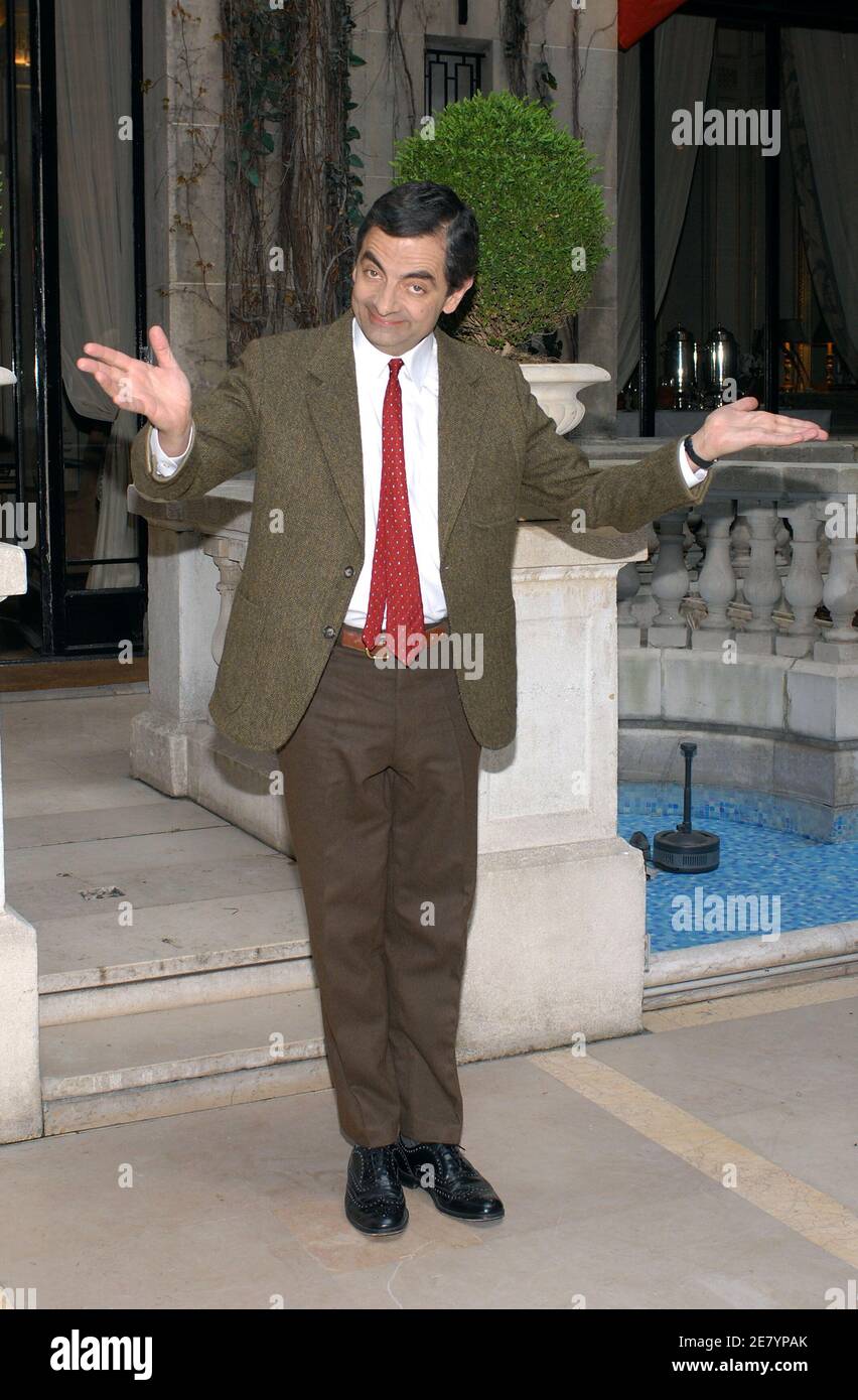 "British comedian and actor Rowan Atkinson poses for pictures with a ...