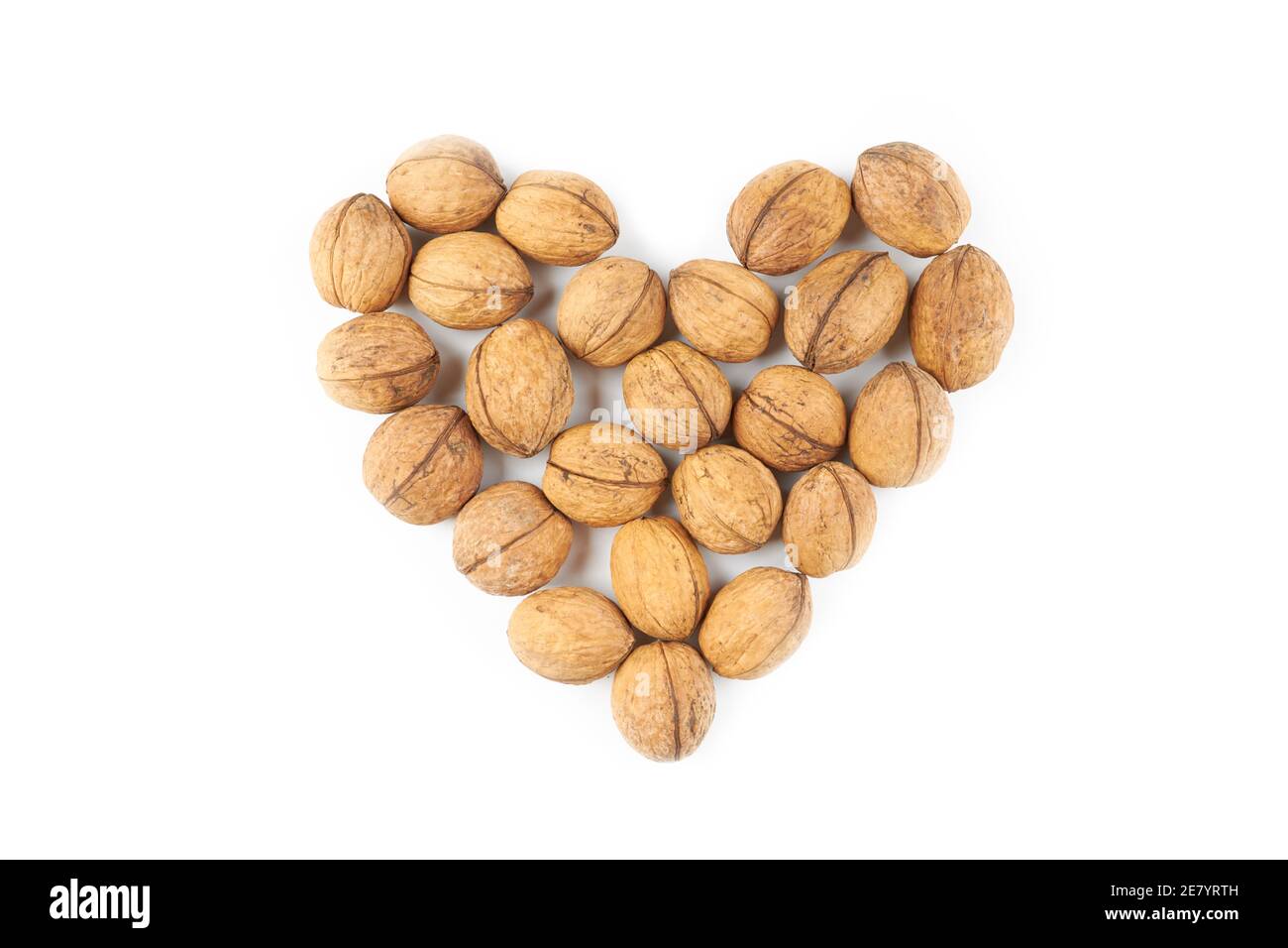 heart shape from collection of a walnuts. isolated on white background ...