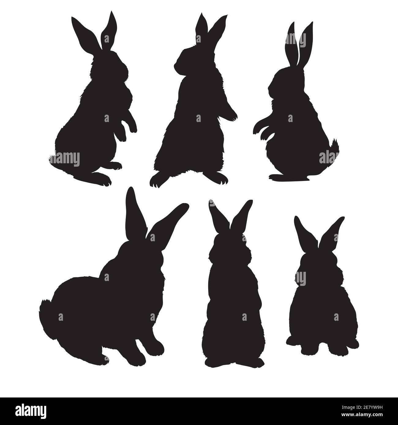 Rabbit animal silhouette, icon, vector rabbit sign symbol on white ...