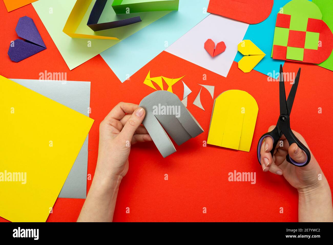 DIY instruction. Step by step guide. The process of making a paper ...