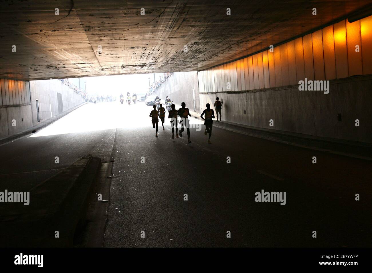 Illustration during the 31th edition of the Paris marathon in Paris ...