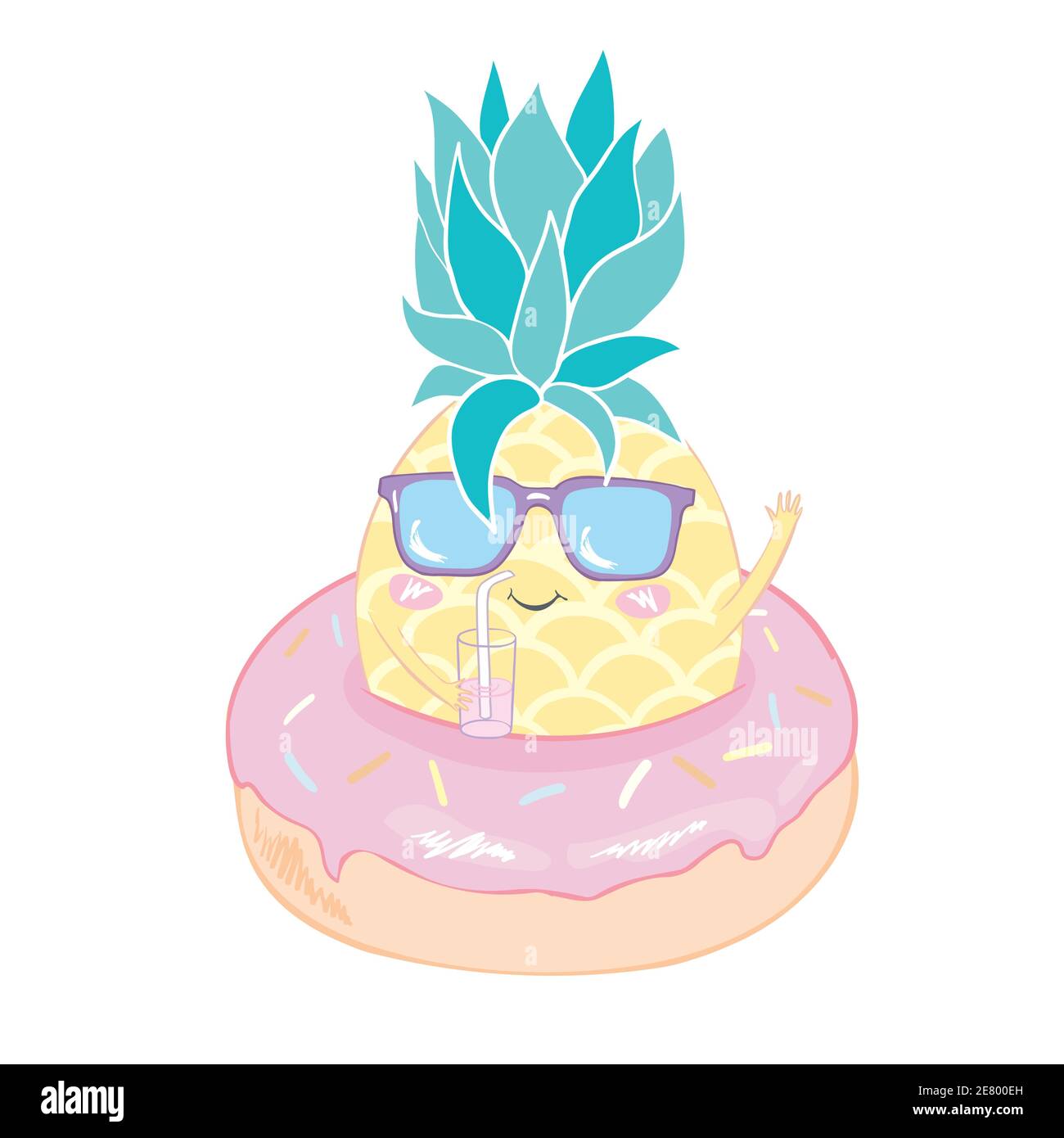 Funny vector background with pineapple in glasses, speech bubble and ...