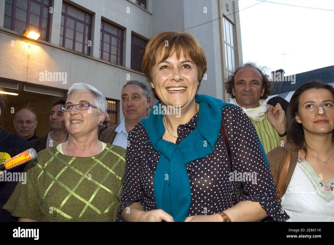 Green Party presidential candidate Dominique Voynet holds a meeting in ...