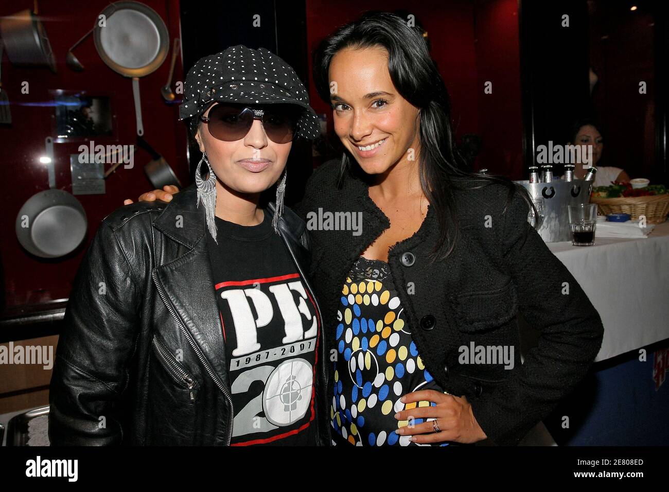 French singer Laam and French TV presenter Karine Lima attend the 'Next' premiere held at Planet ...