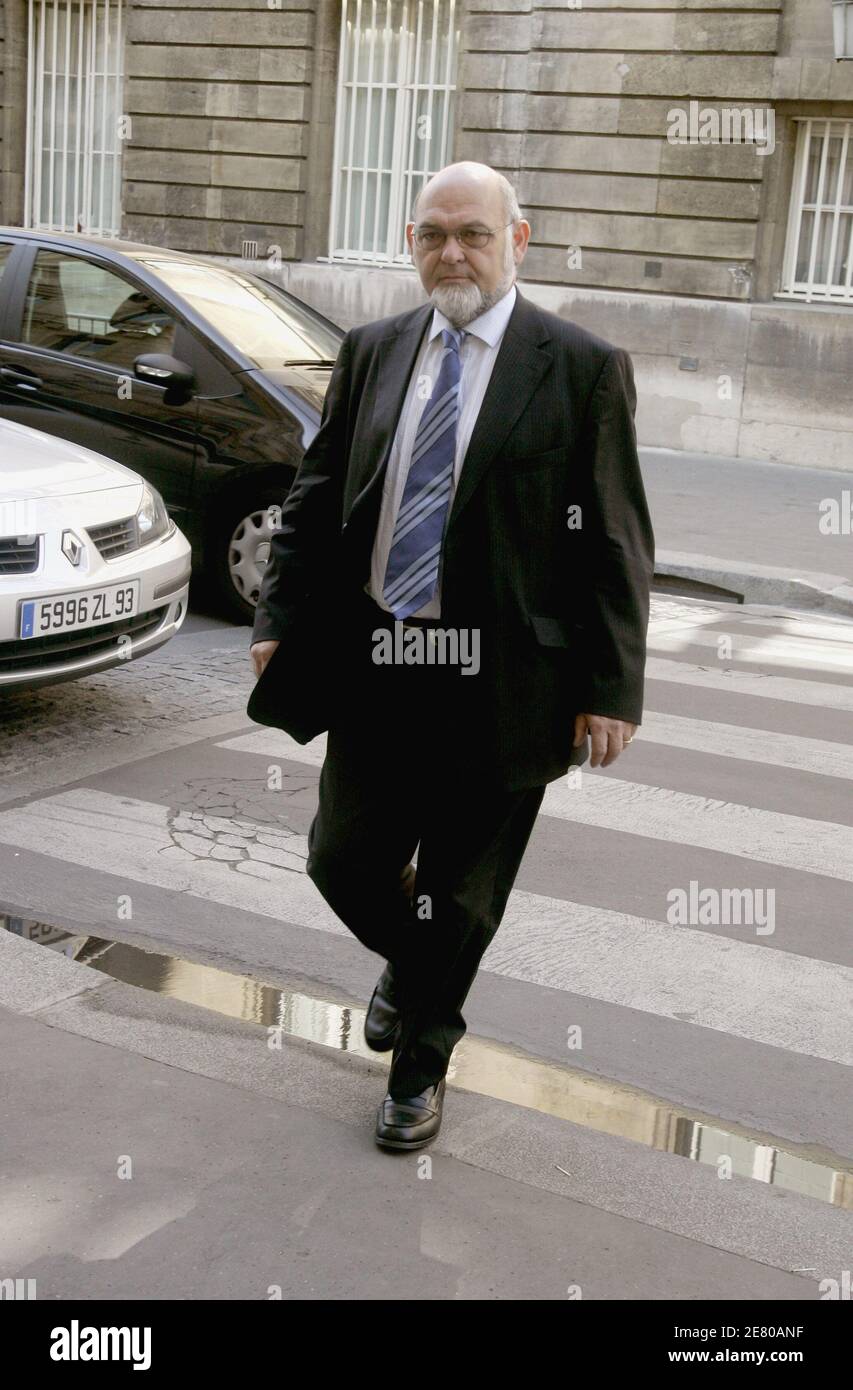 Robert Hue arrives at National assembly in Paris, France on April 25 ...