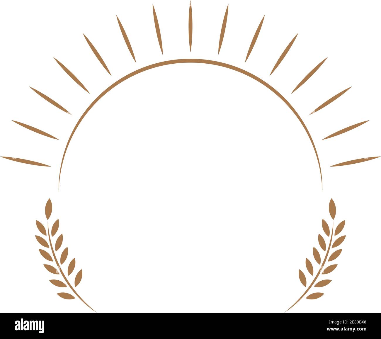 Coat of arms, leaves, sun, gold, logo, background Stock Vector Image ...