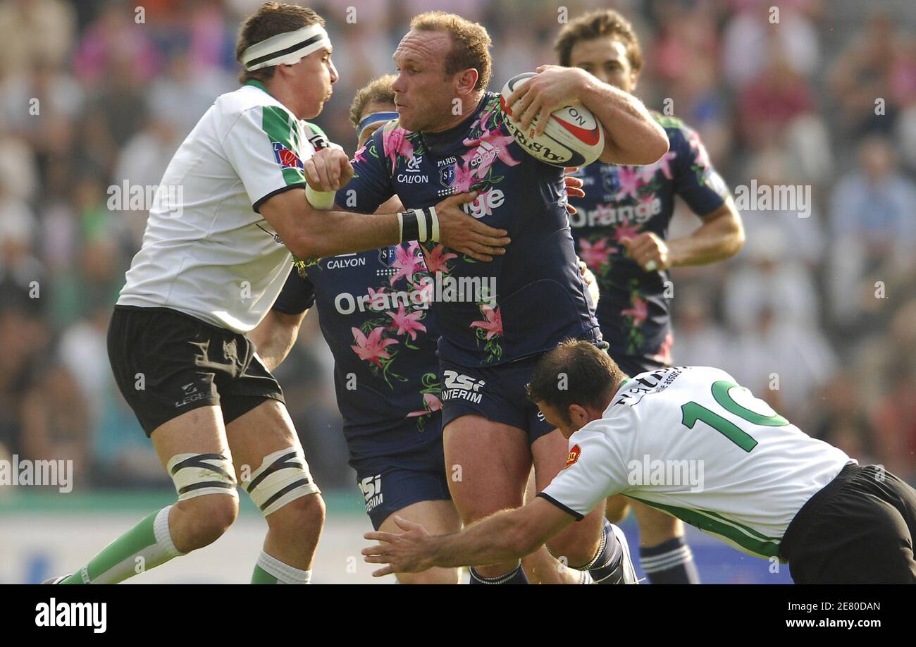Stade Francais' Brian Liebenberg during the French Top 14 rugby union ...