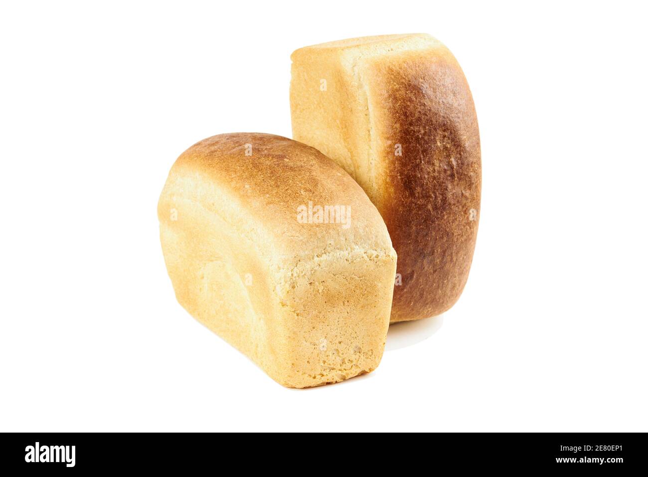 fresh testy wheat bread. group of bread loafs. isolated on a white ...