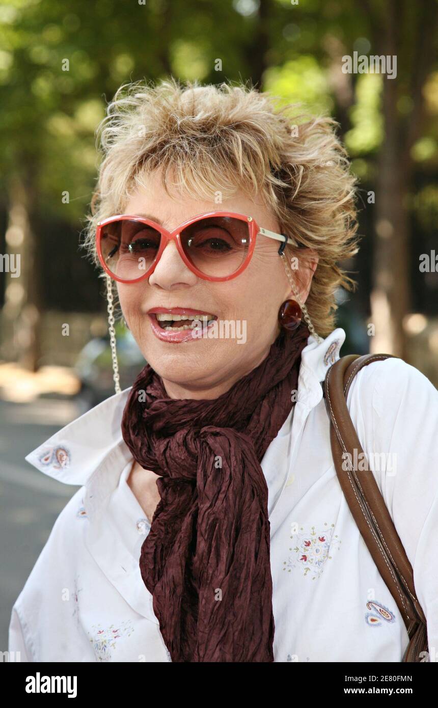 EXCLUSIVE. Singer and actress Annie Cordy arrives to the taping of ...