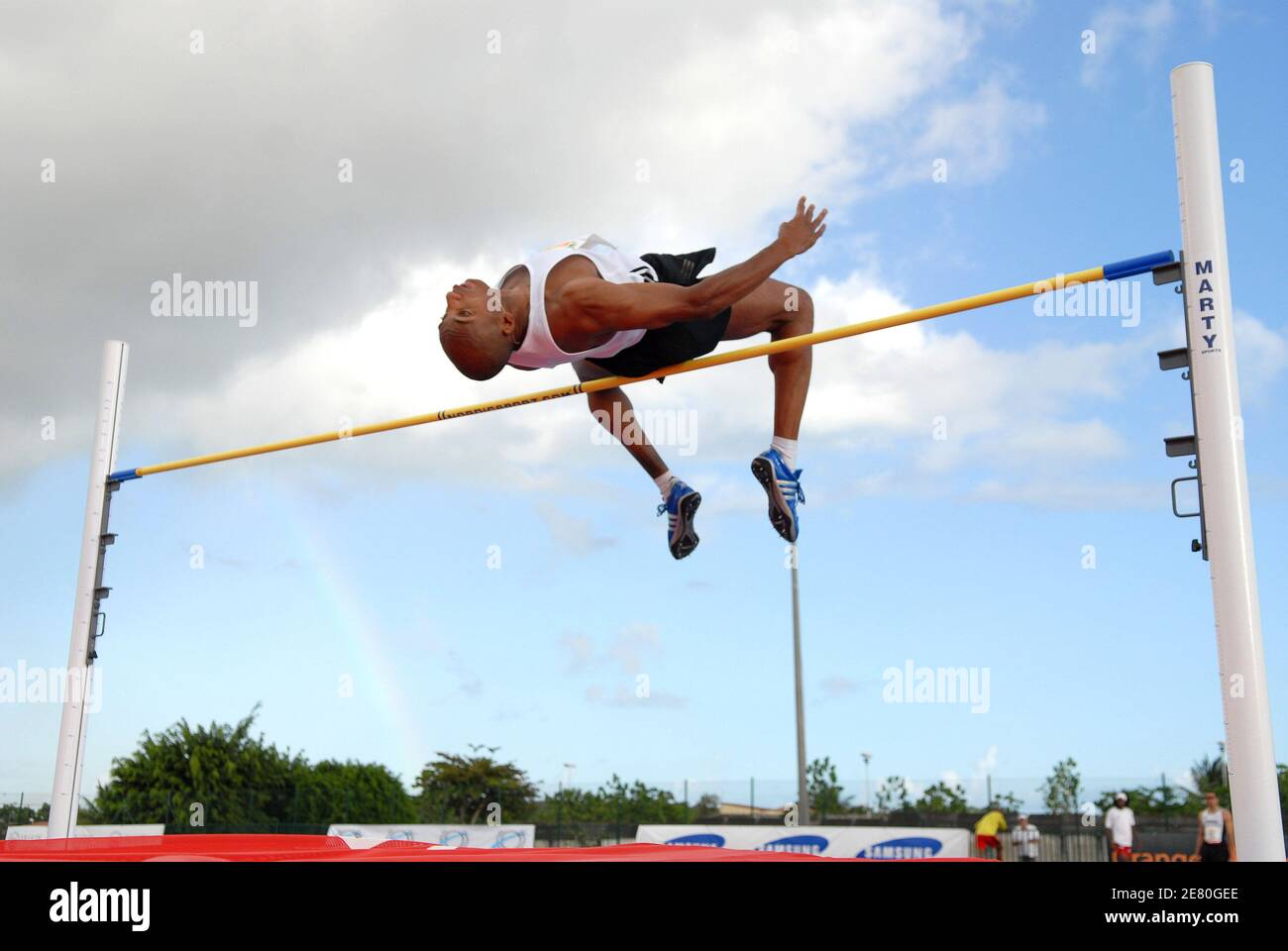 France's Mustapha Raifak performs on men's high jump during the track ...