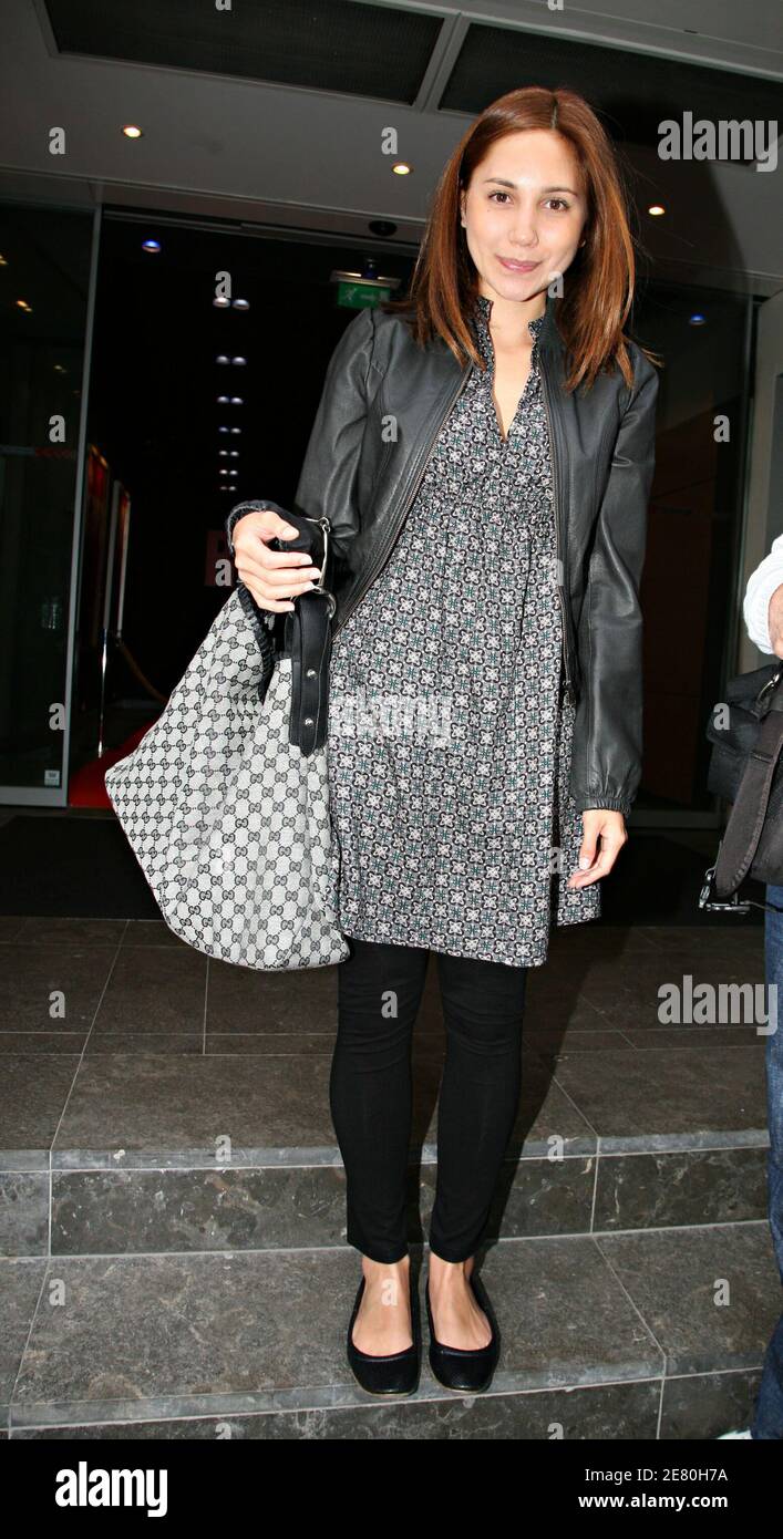EXCLUSIVE. French singer Leslie arrives to a radio station 'Fun radio ...