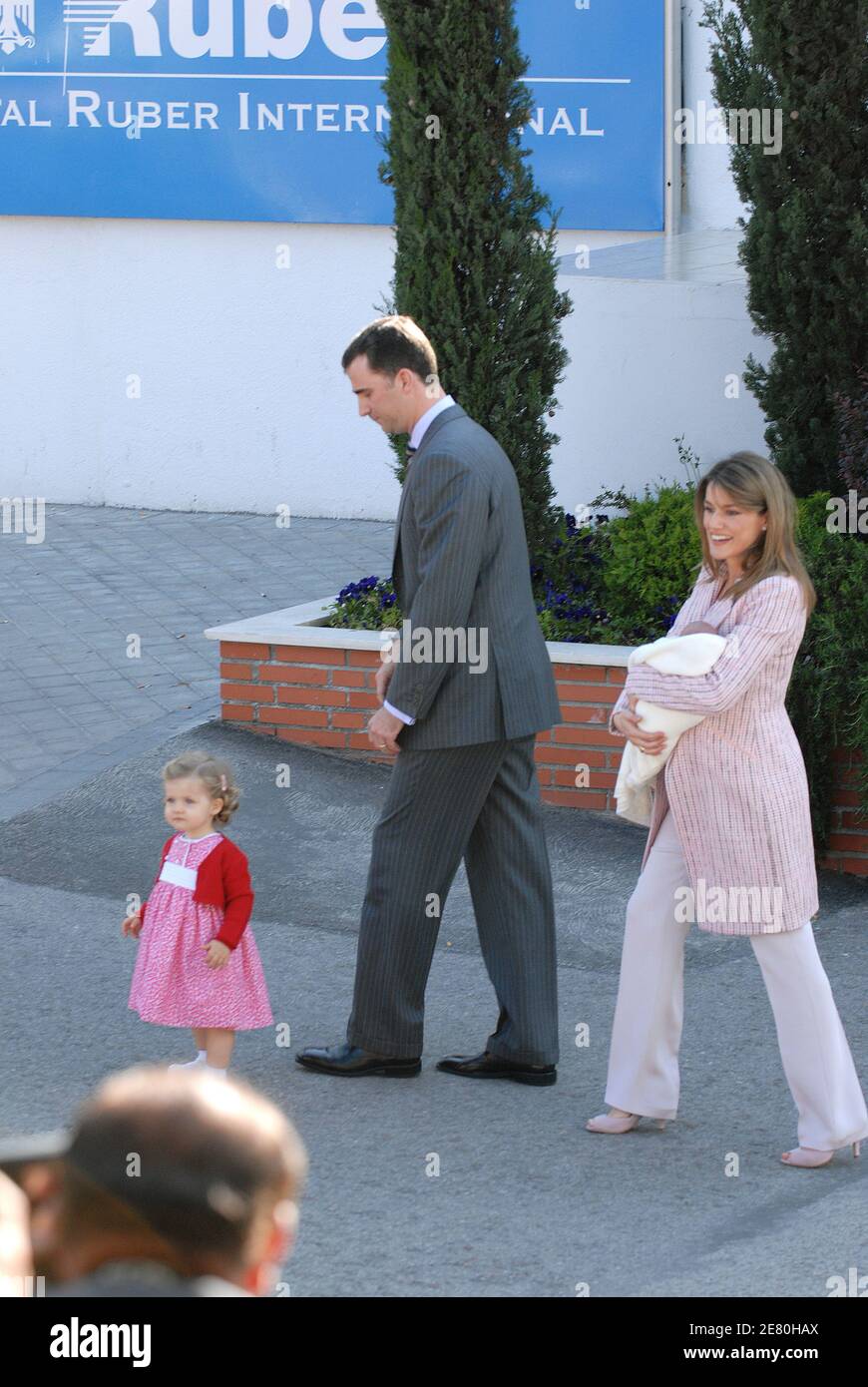 "Princess Letizia of Spain exits Madrid's private ""Ruber Internacional ...