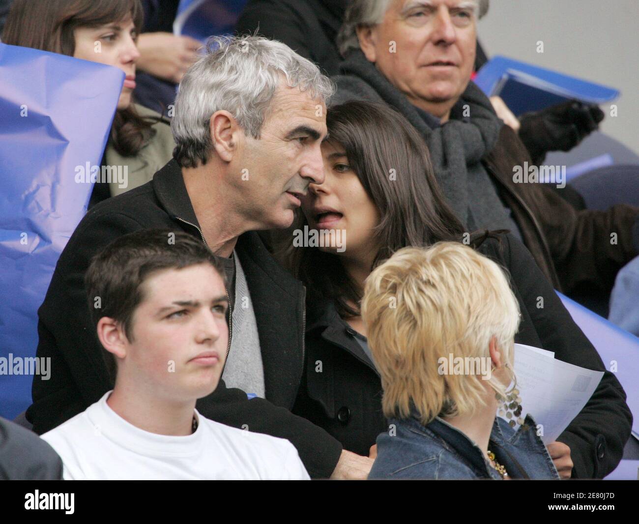 French soccer team coach's Raymond Domenech and his wife Estelle Denis ...