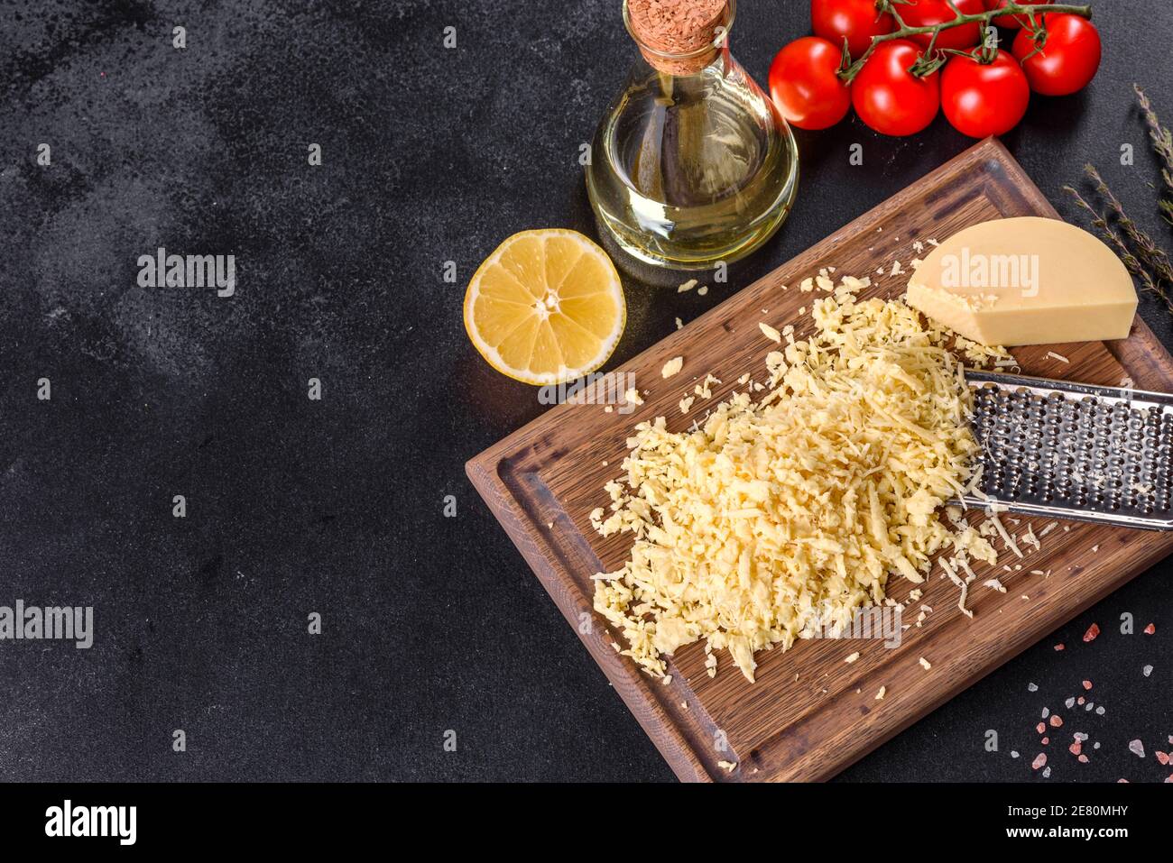 Pile grated cheddar cheese cheddar cheese block hi-res stock ...