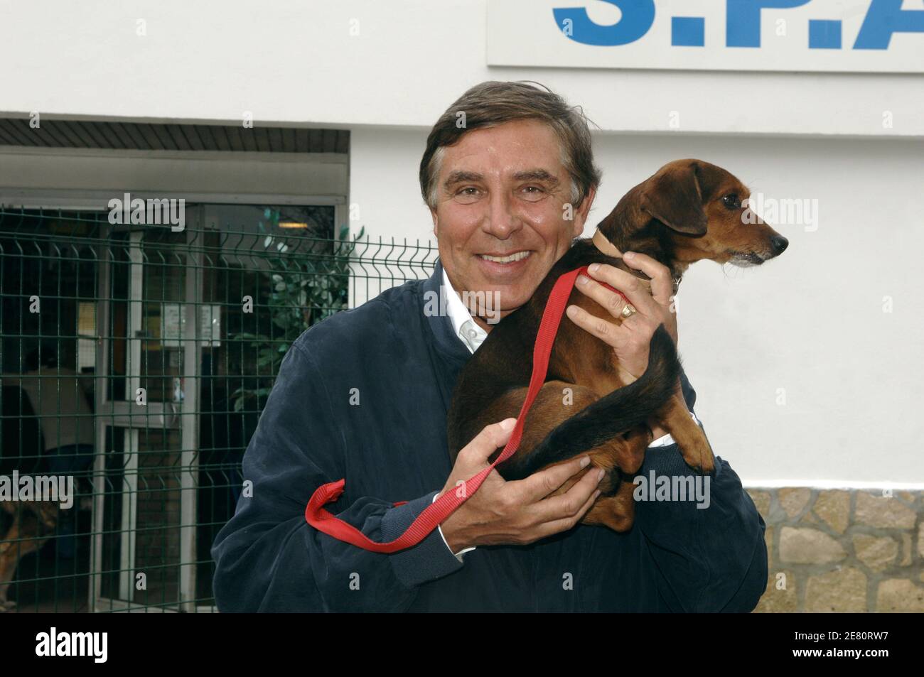French TV presenter Jean-Pierre Foucault visits a SPA refuge in ...