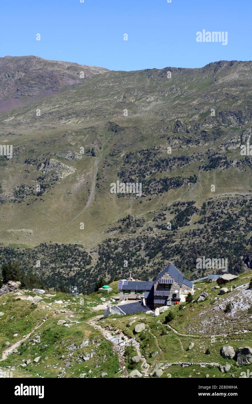 Renclusa Mountain House at Mount Pico de Aneto in Pyrenees, Spain Stock ...