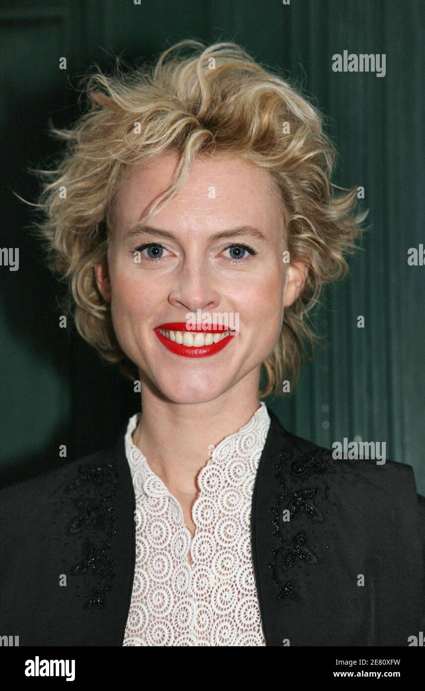 French actress Mathilde Penin arrives at the 'Ceremonie des Molieres ...