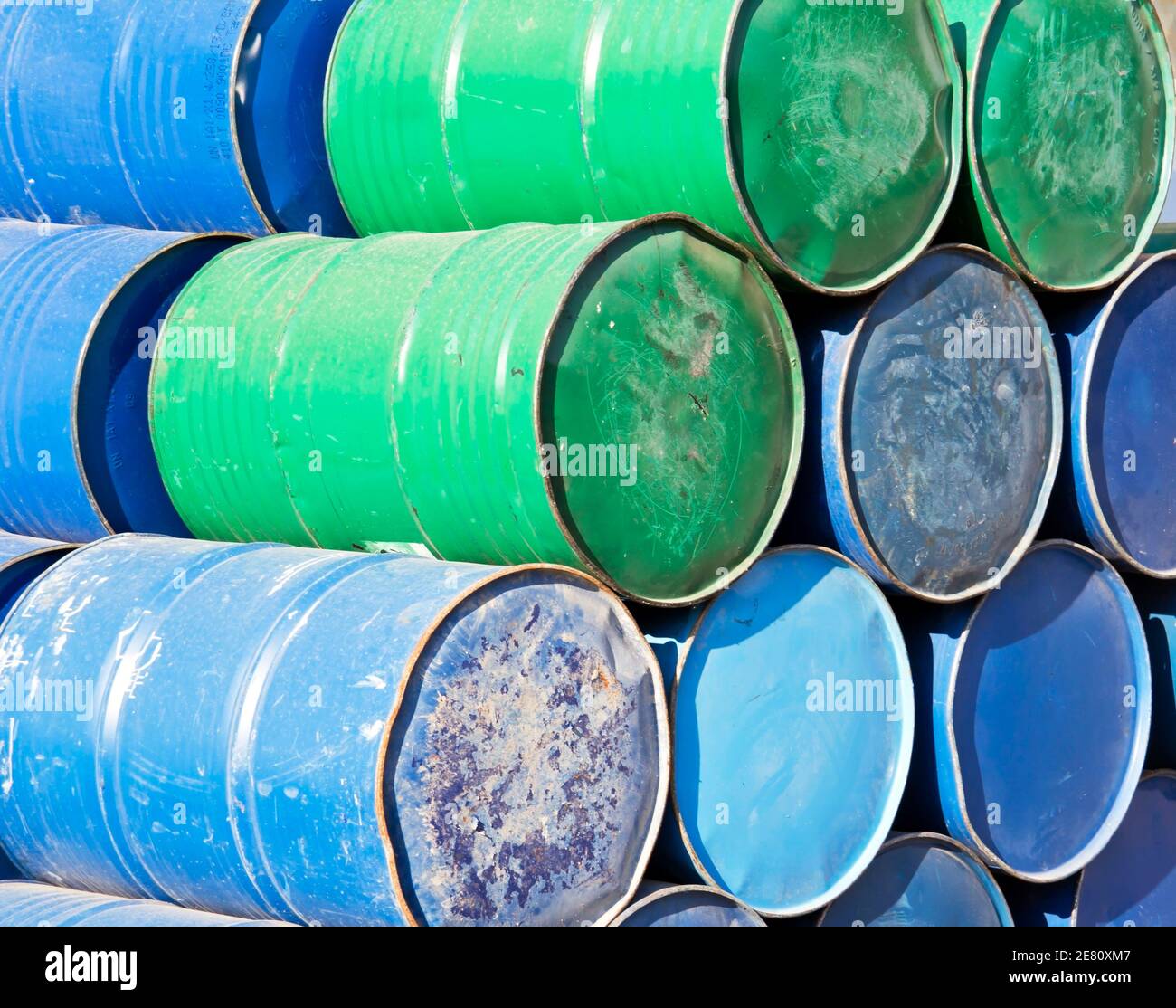 barrels stack in row Stock Photo - Alamy