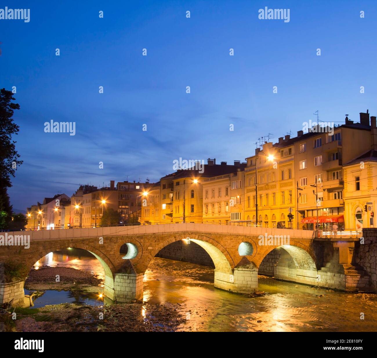 Latin bridge in Sarajevo the capital city of Bosnia and Herzegovina, at ...