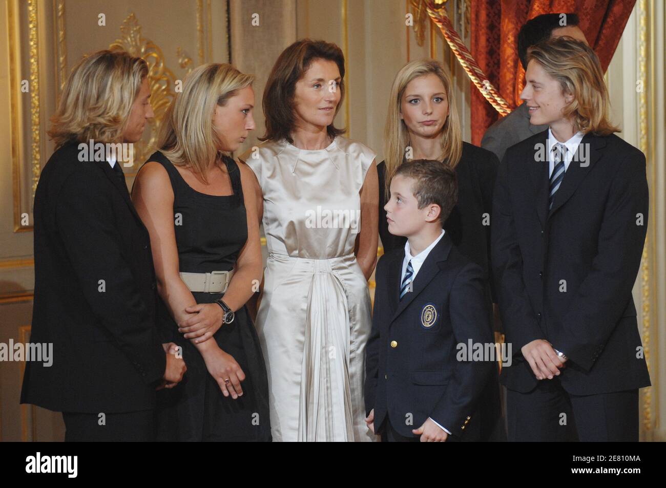 New First Lady Cecilia Sarkozy with her children Judith, Louis and ...