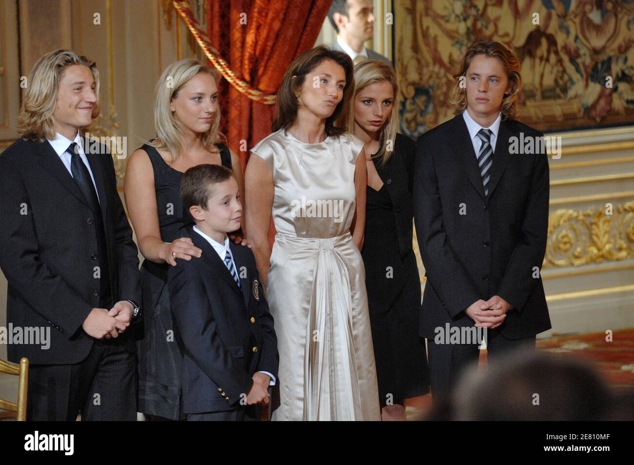 New First Lady Cecilia Sarkozy with her children Judith, Louis and ...