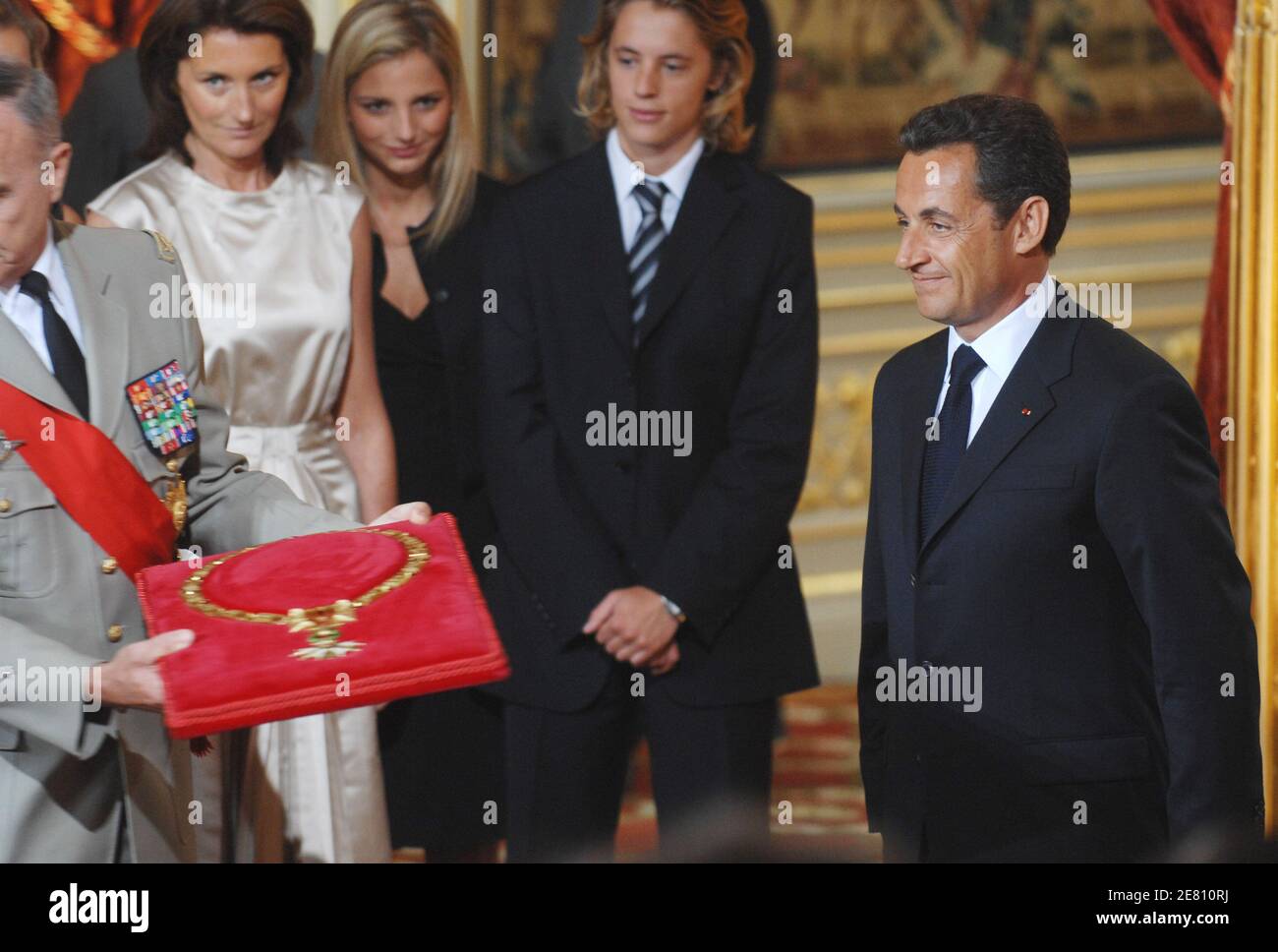 New First Lady Cecilia Sarkozy with her daughter Jeanne-Marie and her ...