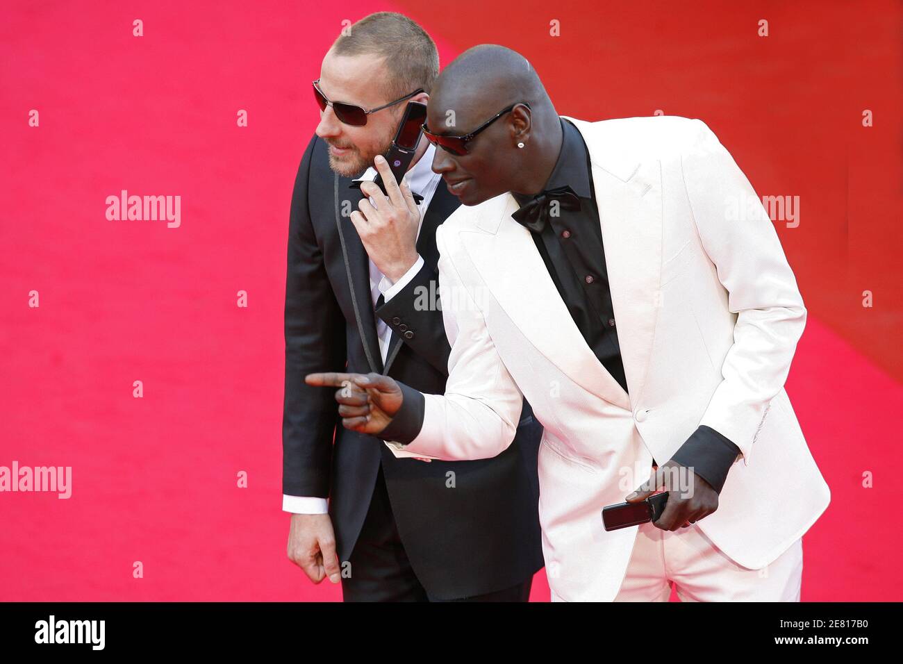 French humorists Omar and Fred arrive at the Palais des Festivals for ...
