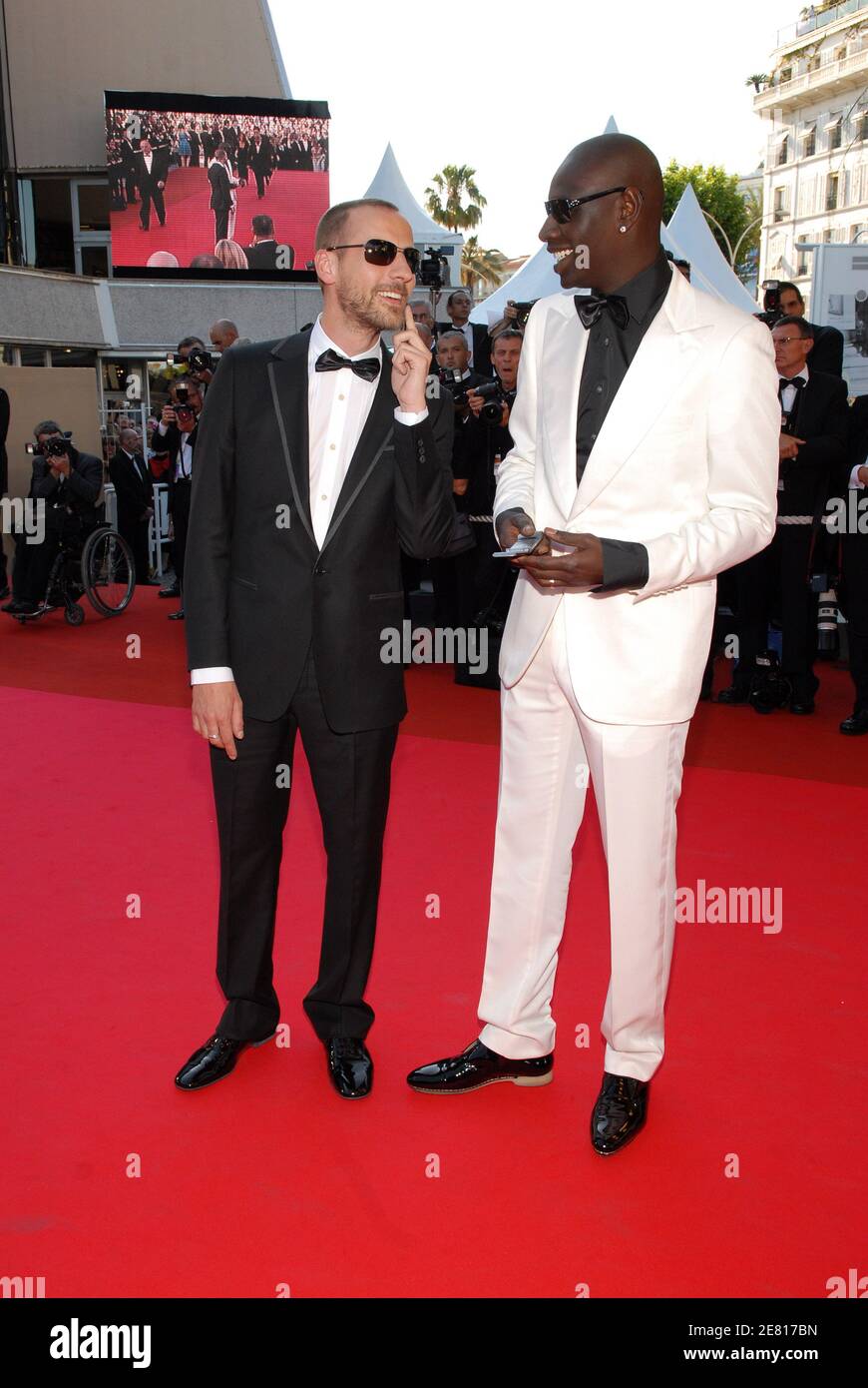 French humorists Omar and Fred arrive at the Palais des Festivals for ...