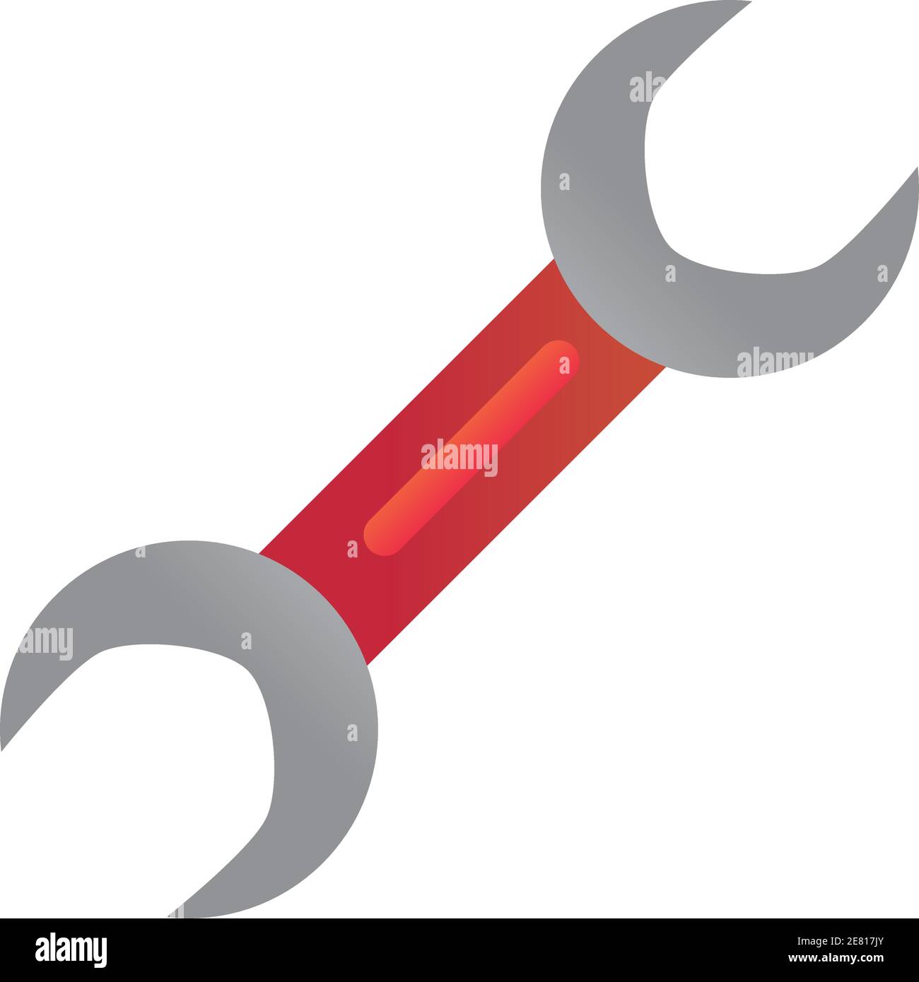 spanner construction and renovation tool icon, home repair concept ...