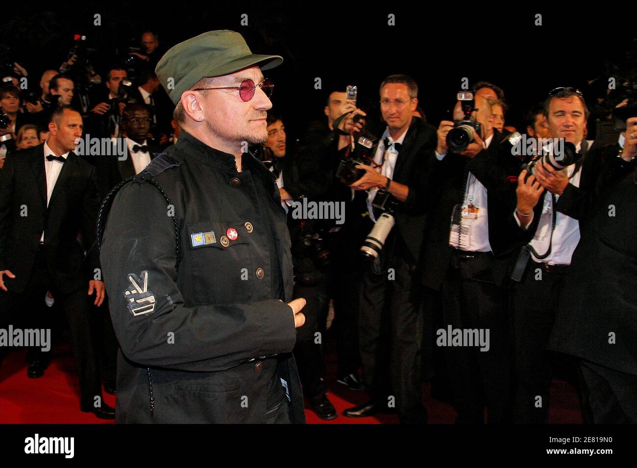 Irish band U2 frontman Bono arrives to the Palais des Festivals for the ...