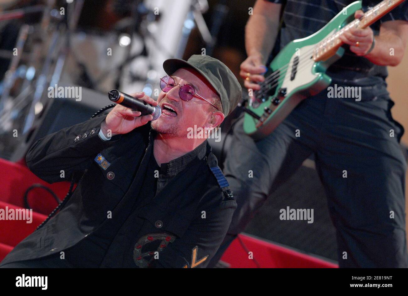 Irish band U2 and its frontman Bono perform in front of the Palais des ...